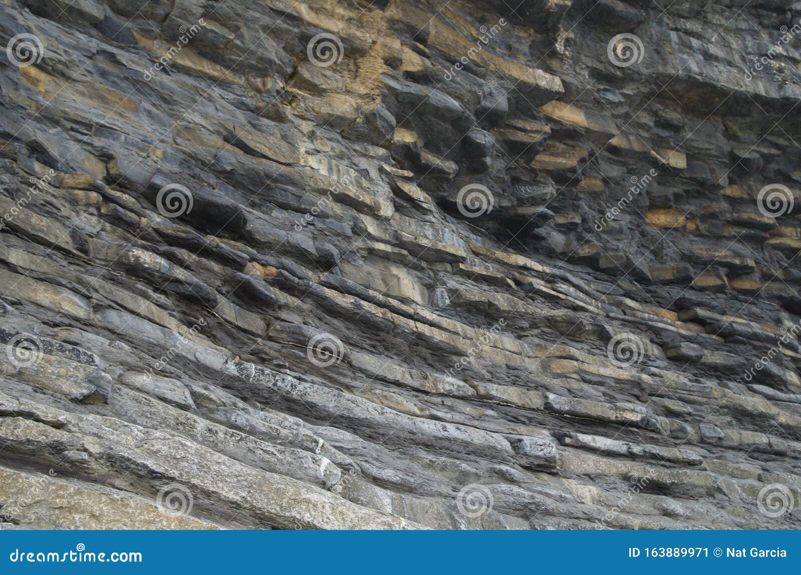 Slate Stone Sorted in Gray Layers and Fragments of Other Colors Stock ...