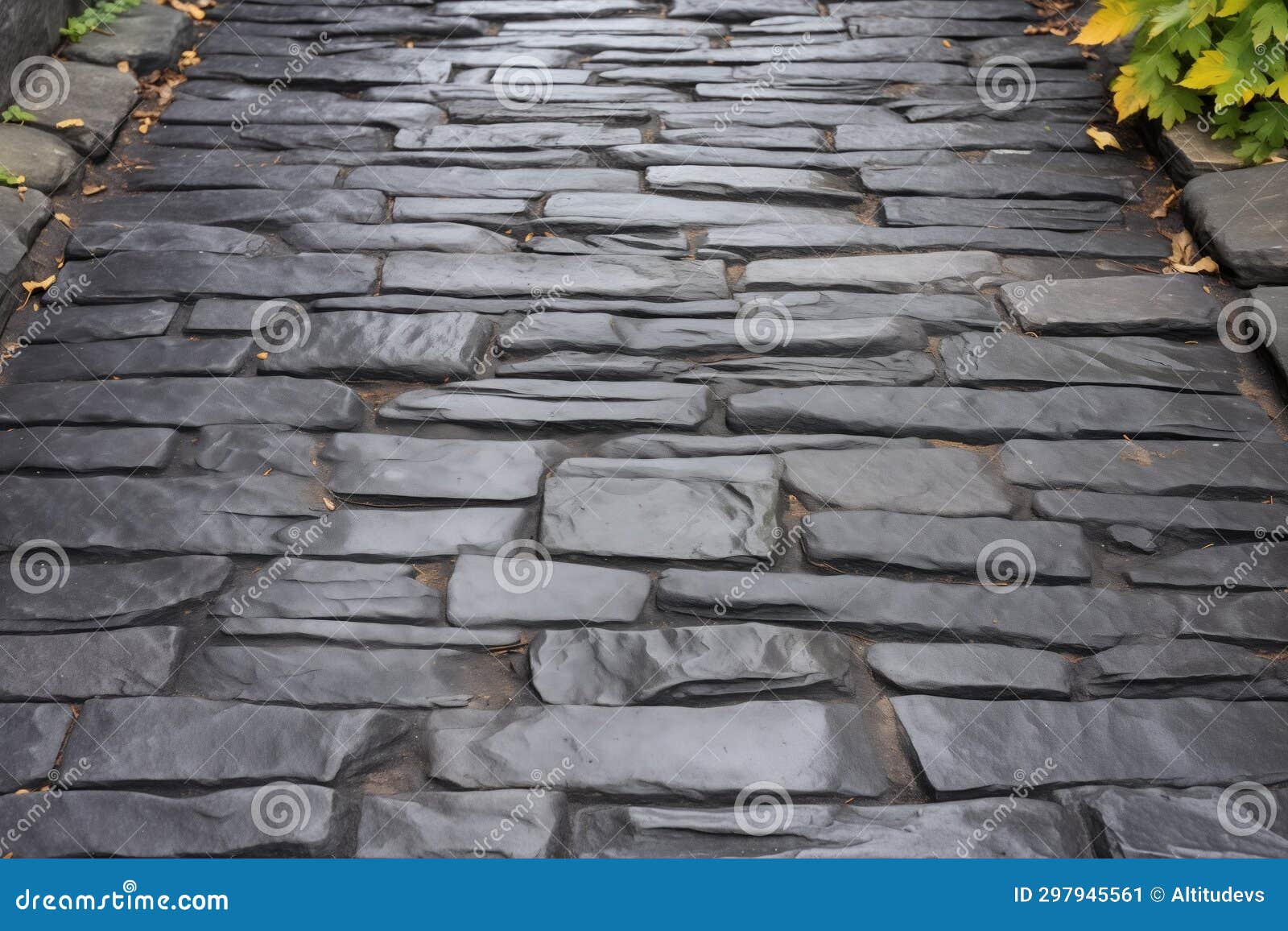Slate Stone Walkway, Top View Stock Image - Image of texture, path ...