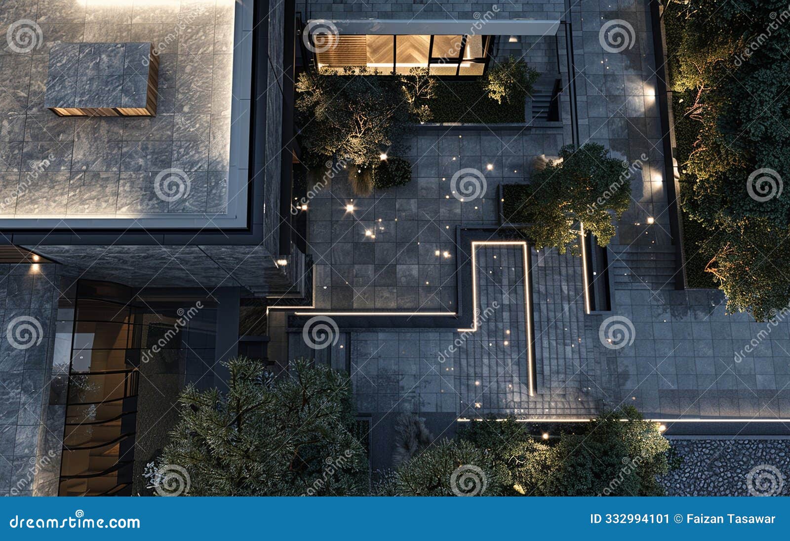 Slate Top View of a 2-Floor Modern House -Generative Ai Stock Image ...