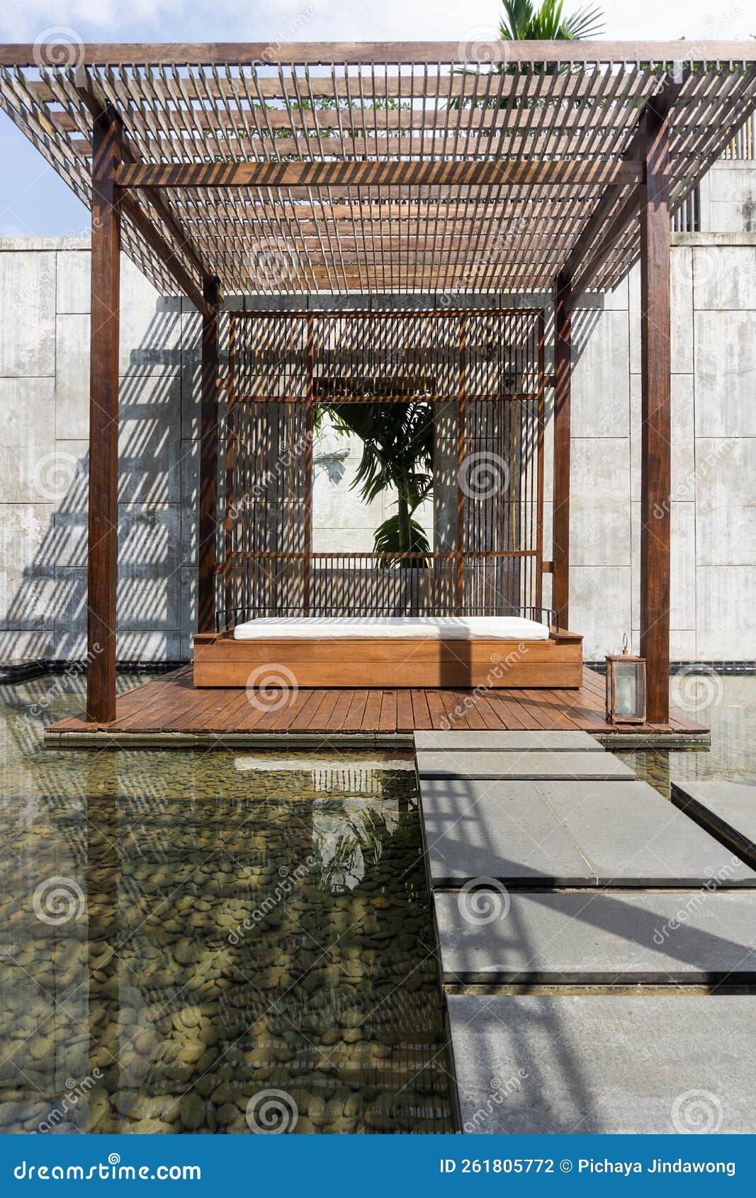 Slats Roof, Architecture Construction with Sunlight Streaming through ...