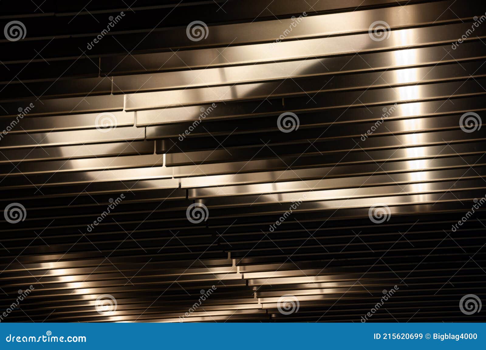 View of the Slatted Ceiling Structures with Lamps Inside. Stock Image ...