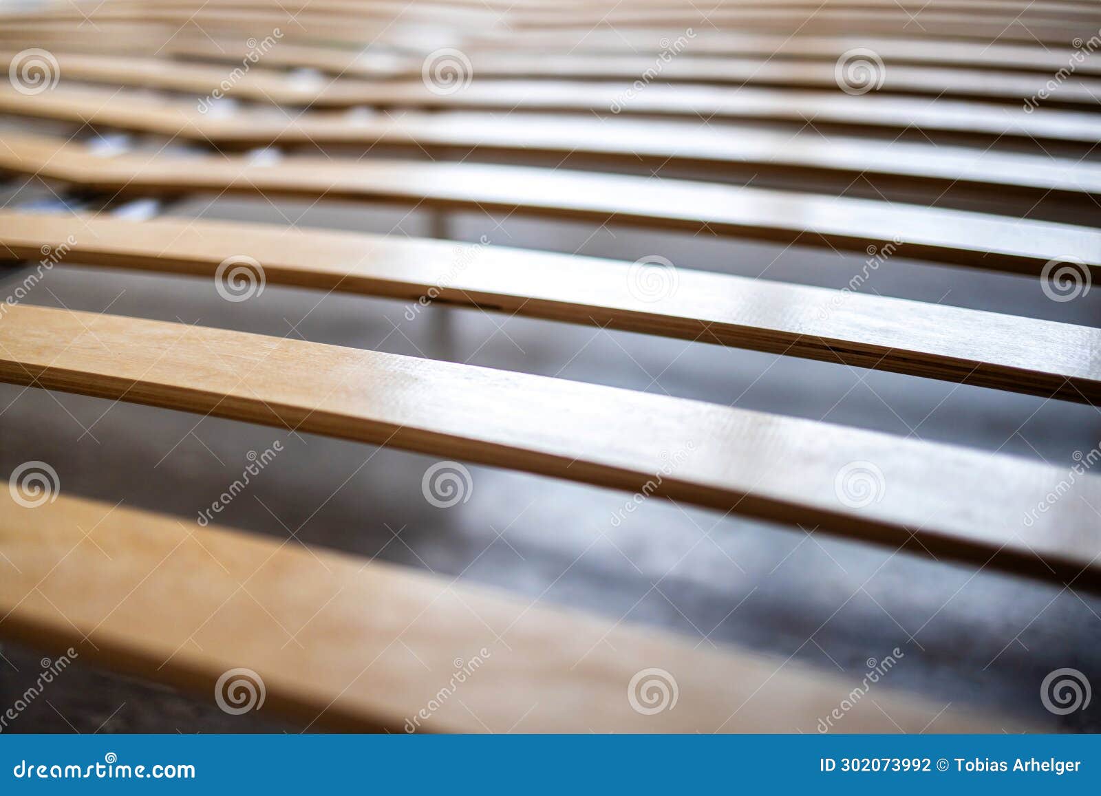 Slatted Frame on a Bed Frame Stock Photo - Image of mattress, wood ...