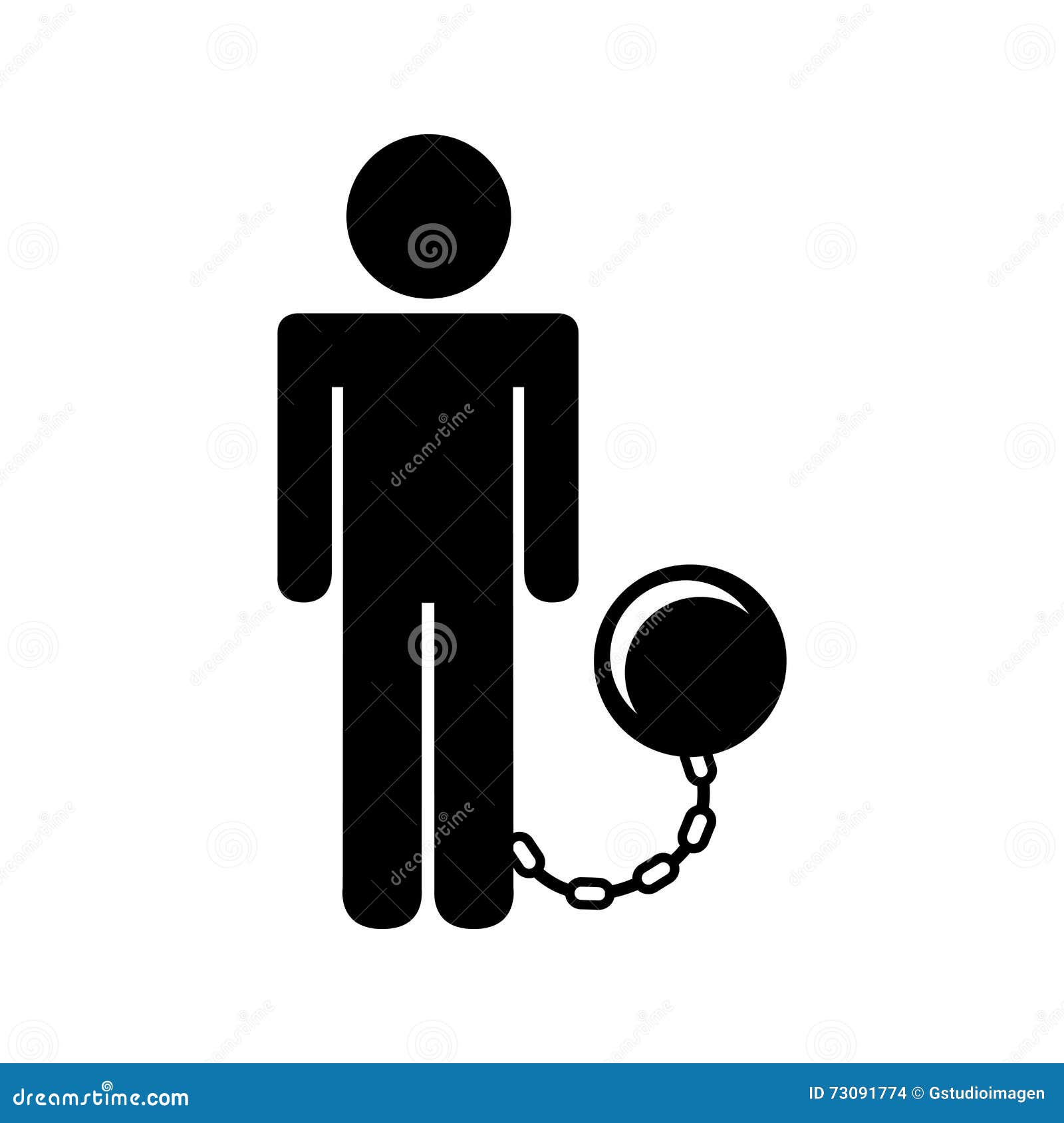 Slave with Fetter Isolated Icon Design Stock Illustration ...