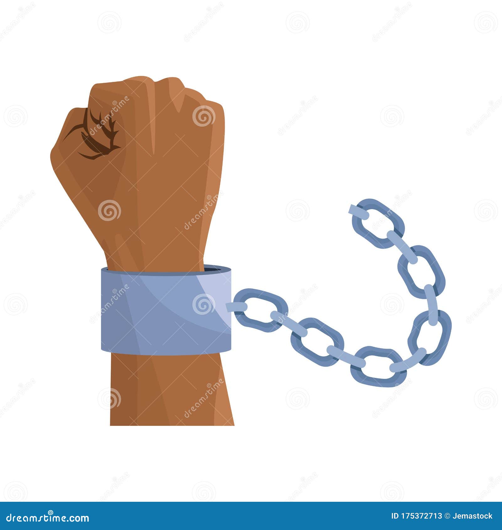 Slave hand with chain icon stock vector. Illustration of awareness ...