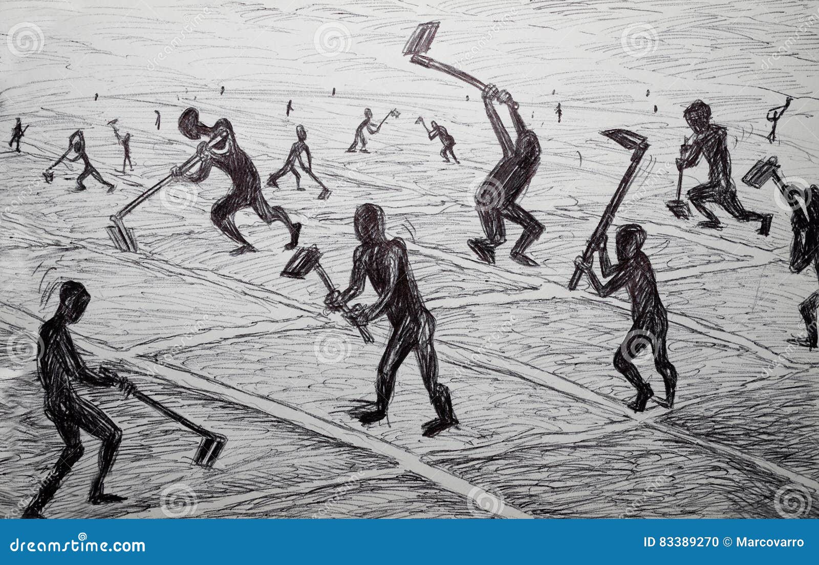 Slave Work Concept Illustration Stock Illustration - Illustration of ...