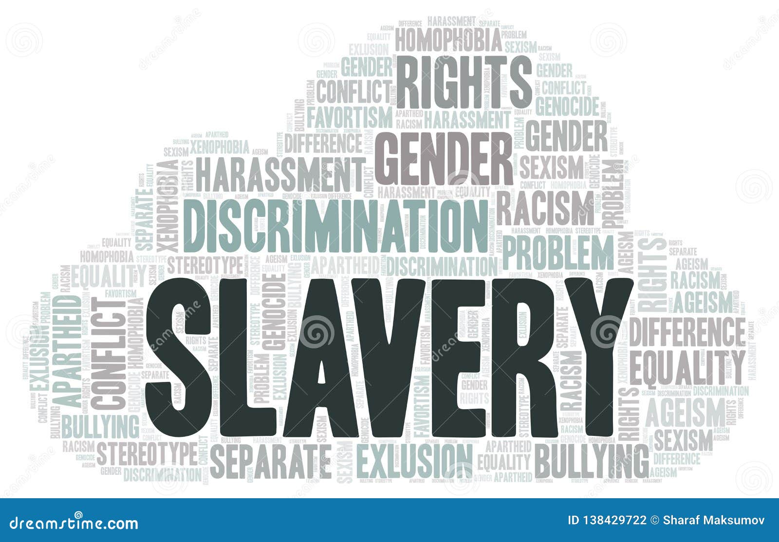 Slavery - Type of Discrimination - Word Cloud Stock Illustration ...