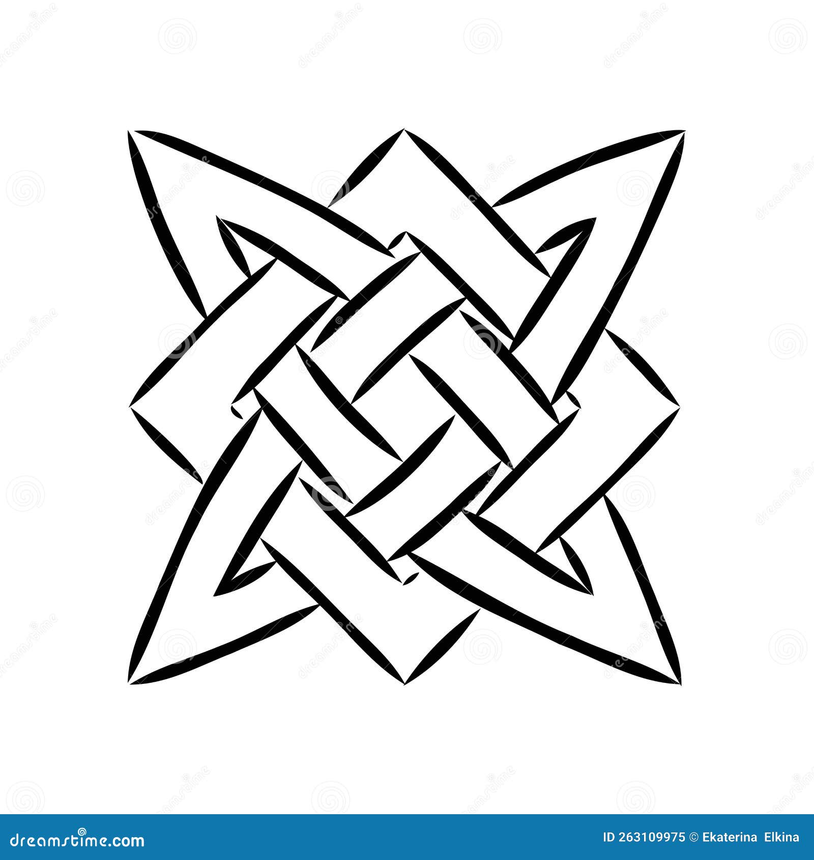 Runic Slavic Symbol Kolovrat Black Tattoo Element On A White Background ...