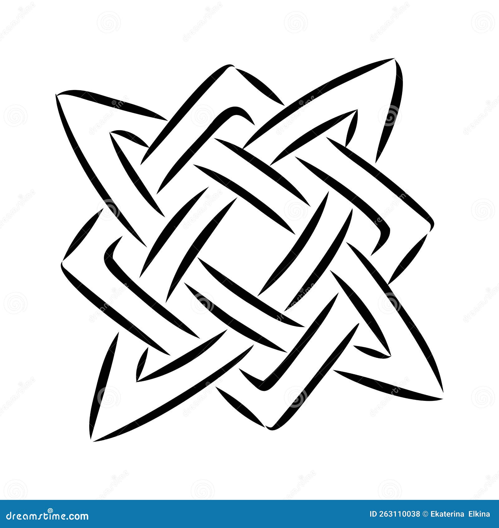Runic Slavic Symbol Kolovrat Black Tattoo Element On A White Background ...