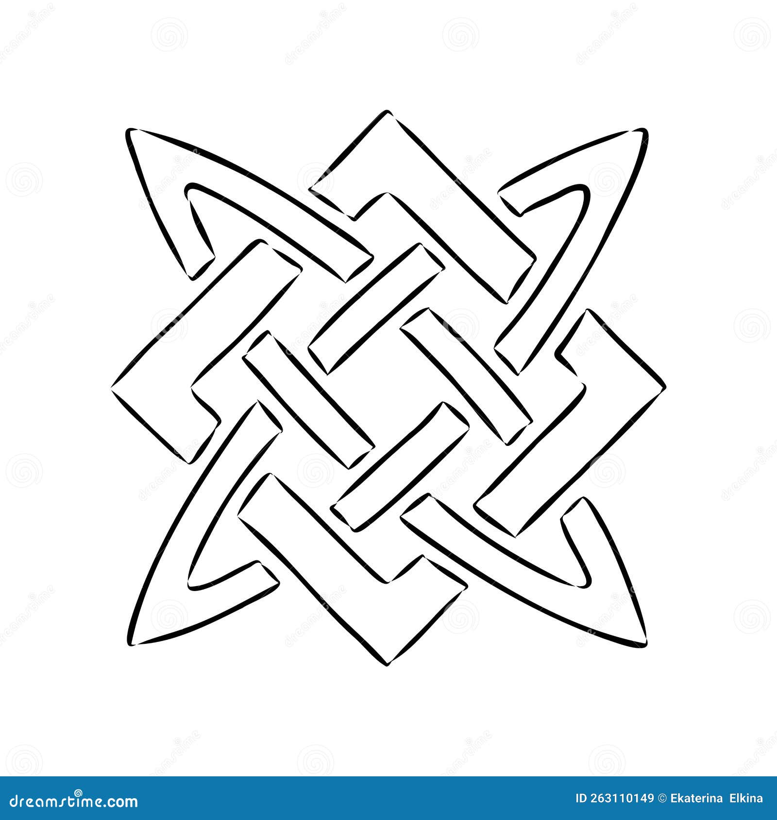 Runic Slavic Symbol Kolovrat Black Tattoo Element On A White Background ...