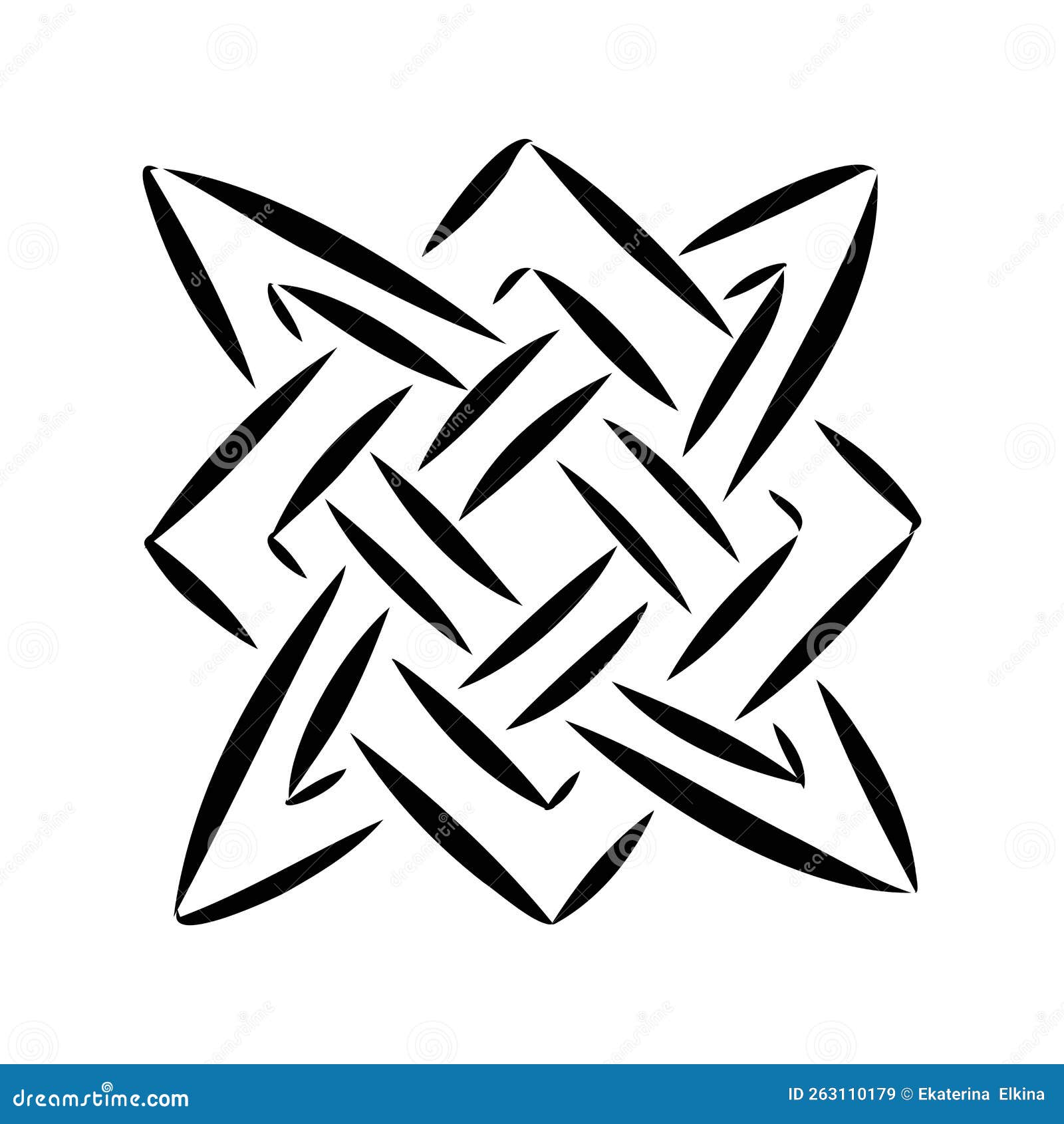Runic Slavic Symbol Kolovrat Black Tattoo Element On A White Background ...