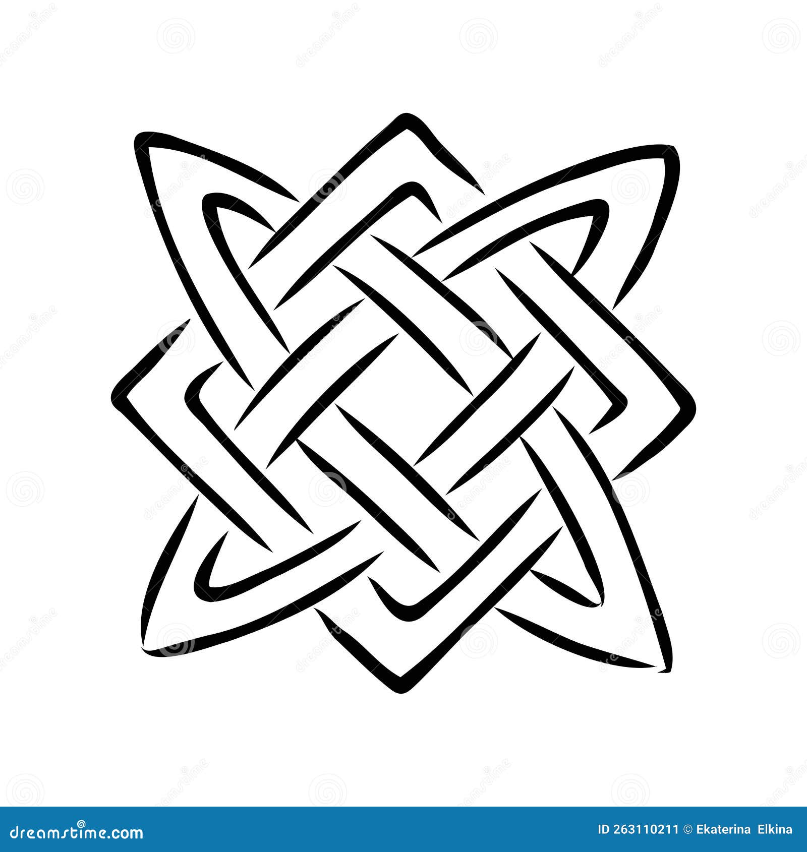 Runic Slavic Symbol Kolovrat Black Tattoo Element On A White Background ...