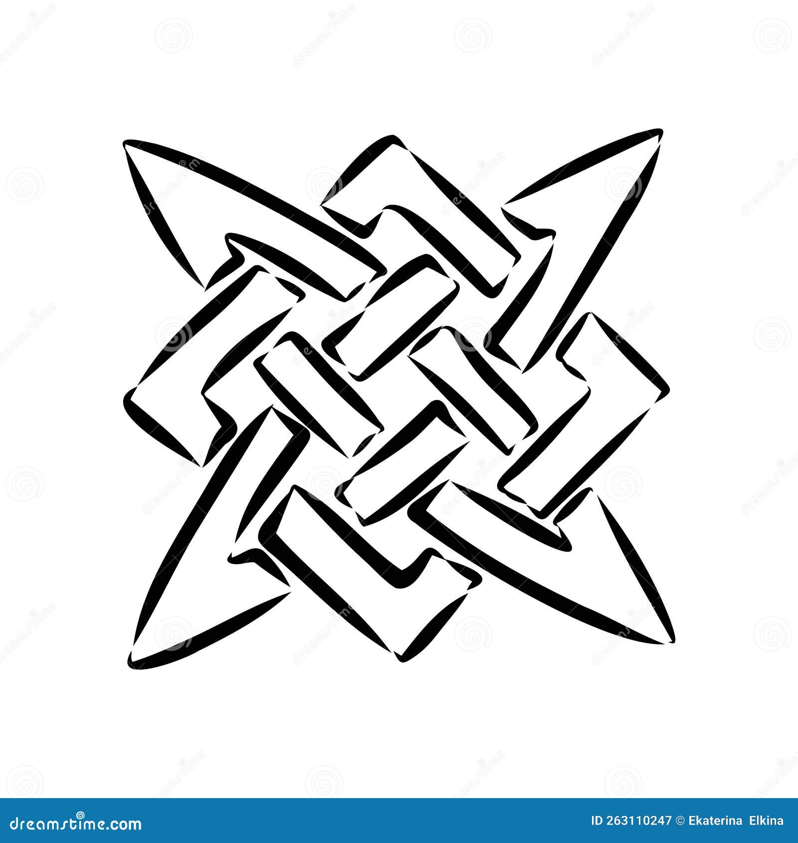 Slavic Amulet Vector Sketches, the Sign of Svarog Stock Vector ...
