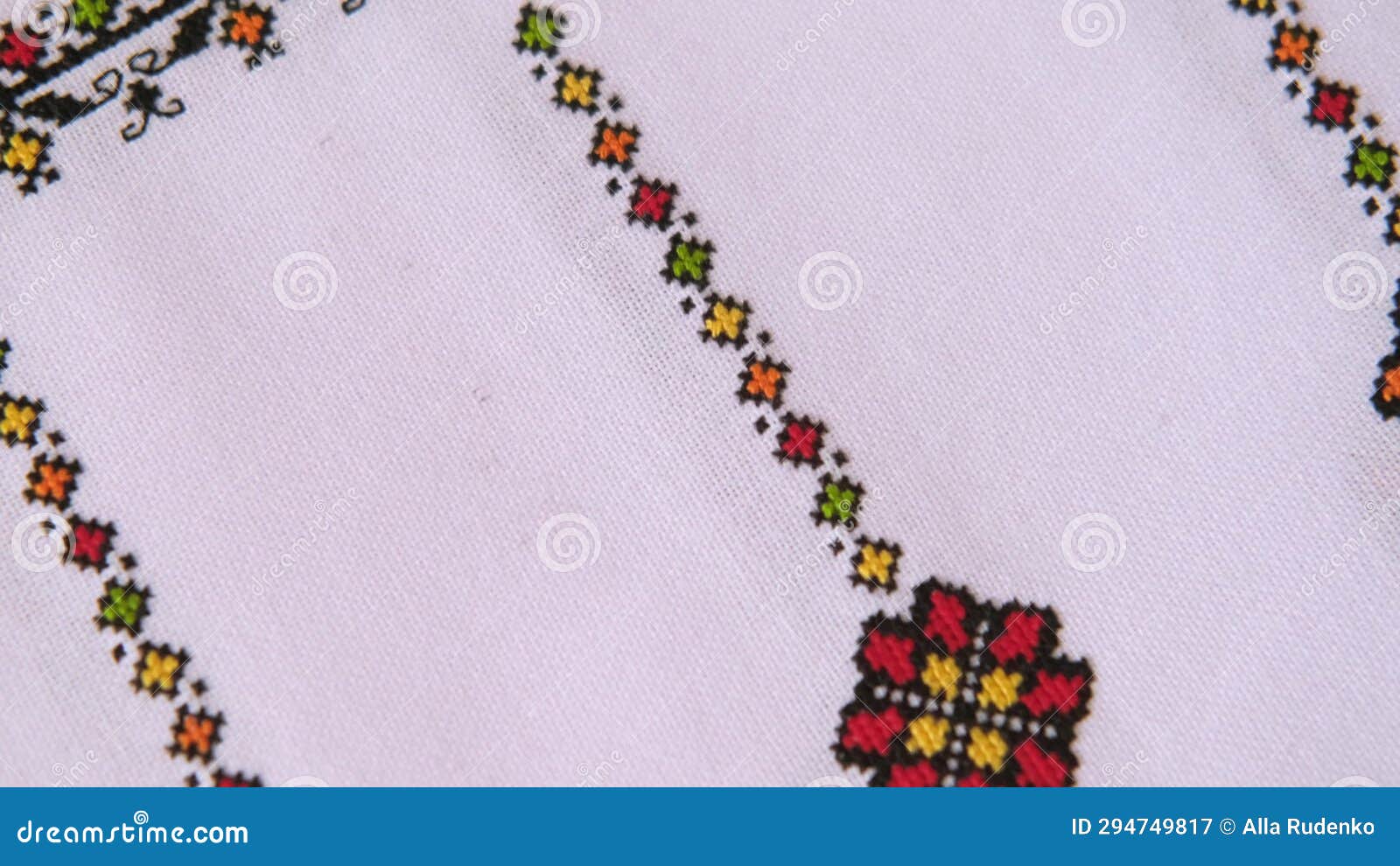 Slavic Cross Stitch by Colored Threads. Design of Ethnic Pattern with ...