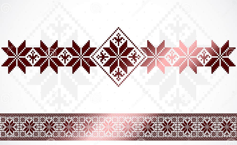 Slavic Embroidery Ornament Template Decoration Pattern Stock Vector ...