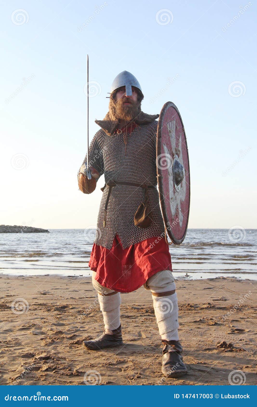 Slavic warrior with sword stock image. Image of armed - 147417003