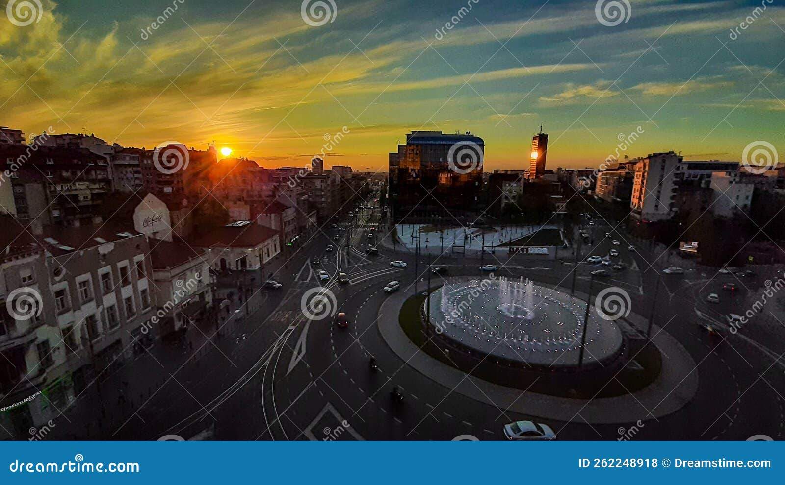 Slavija stock photo. Image of dawn, sunset, darkness - 262248918
