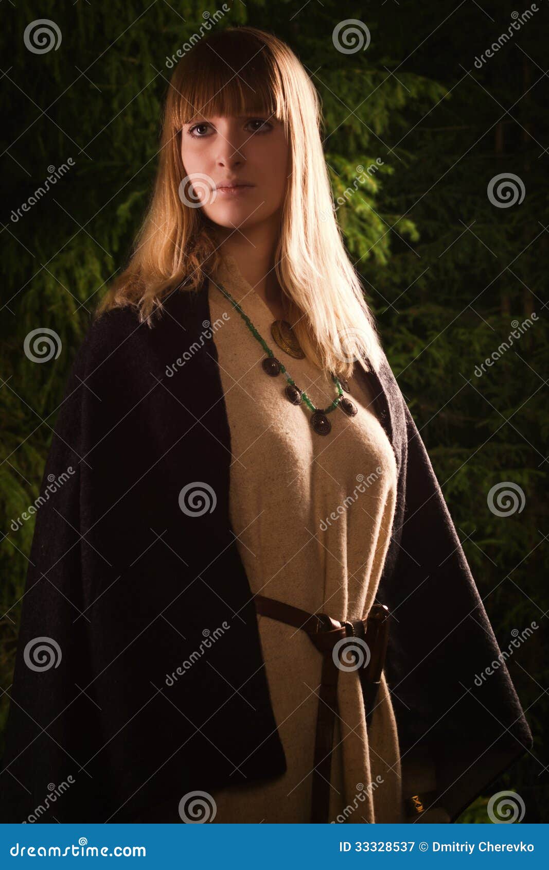 Slavonian Girl in the Deep Forest Stock Image - Image of heroes, young ...