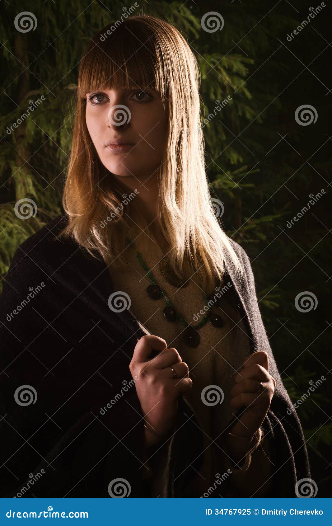 Slavonian Girl in the Deep Forest Stock Image - Image of female ...