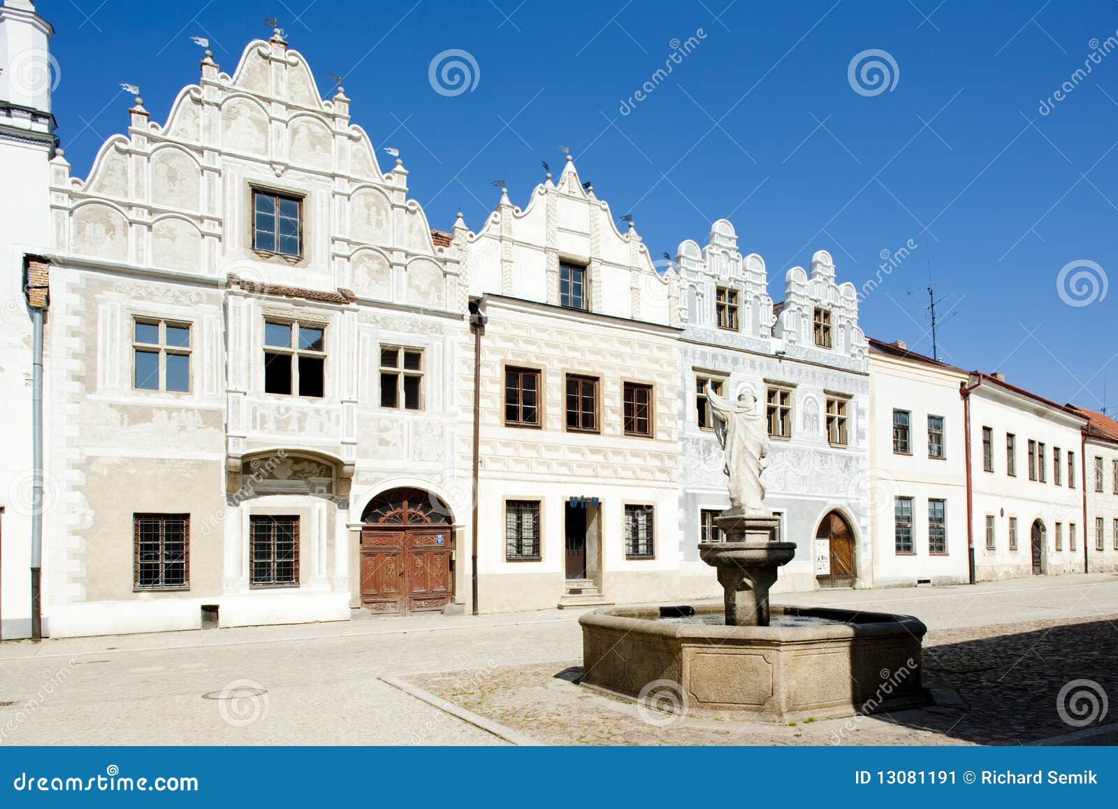Slavonice stock image. Image of history, central, fountain - 13081191