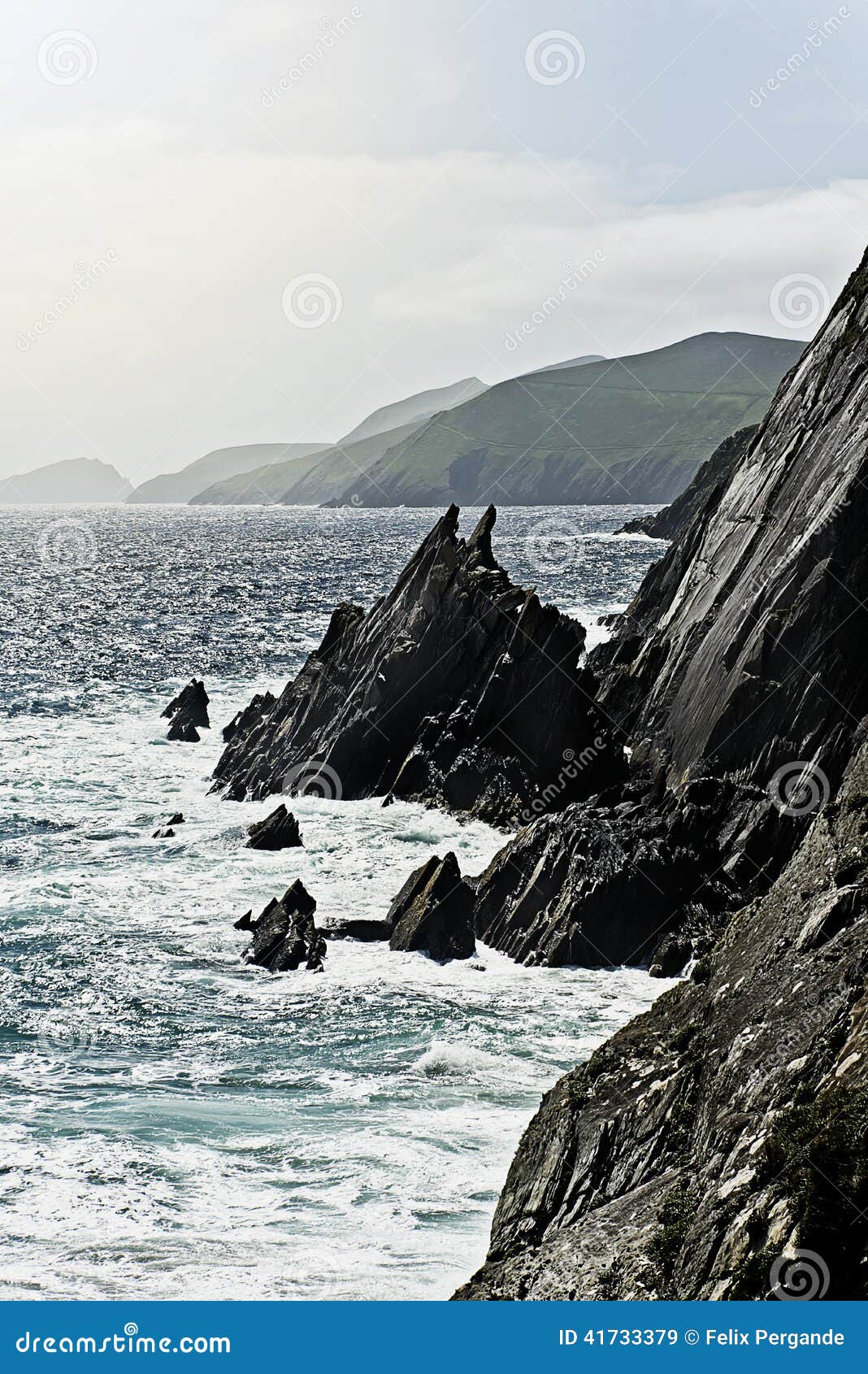 Slea Head Cliffs stock image. Image of rock, irish, ocean - 41733379