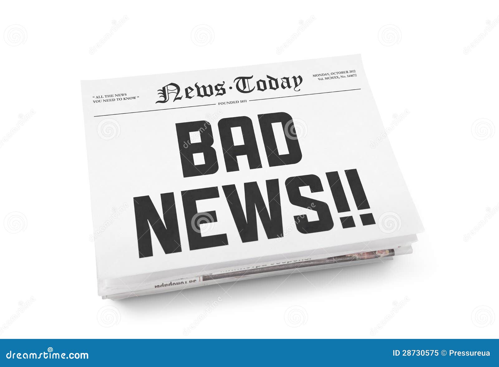 Slecht nieuws stock afbeelding. Image of journalistiek - 28730575