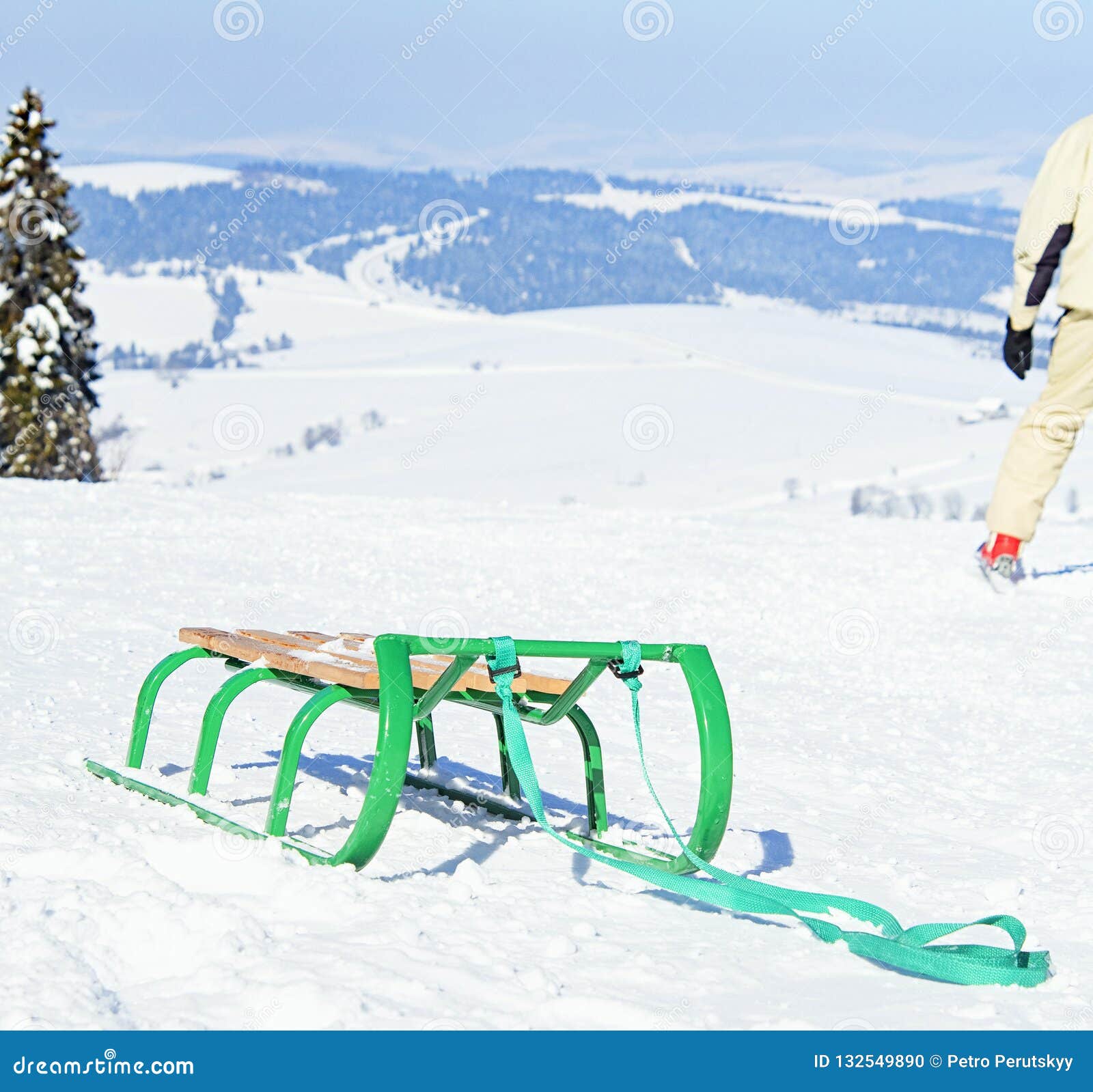 Sled stock photo. Image of winter, snow, travel, snowing - 132549890