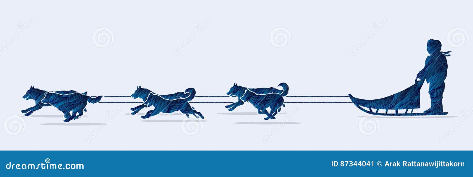 Sled Dogs graphic vector. stock vector. Illustration of graphic - 87344041