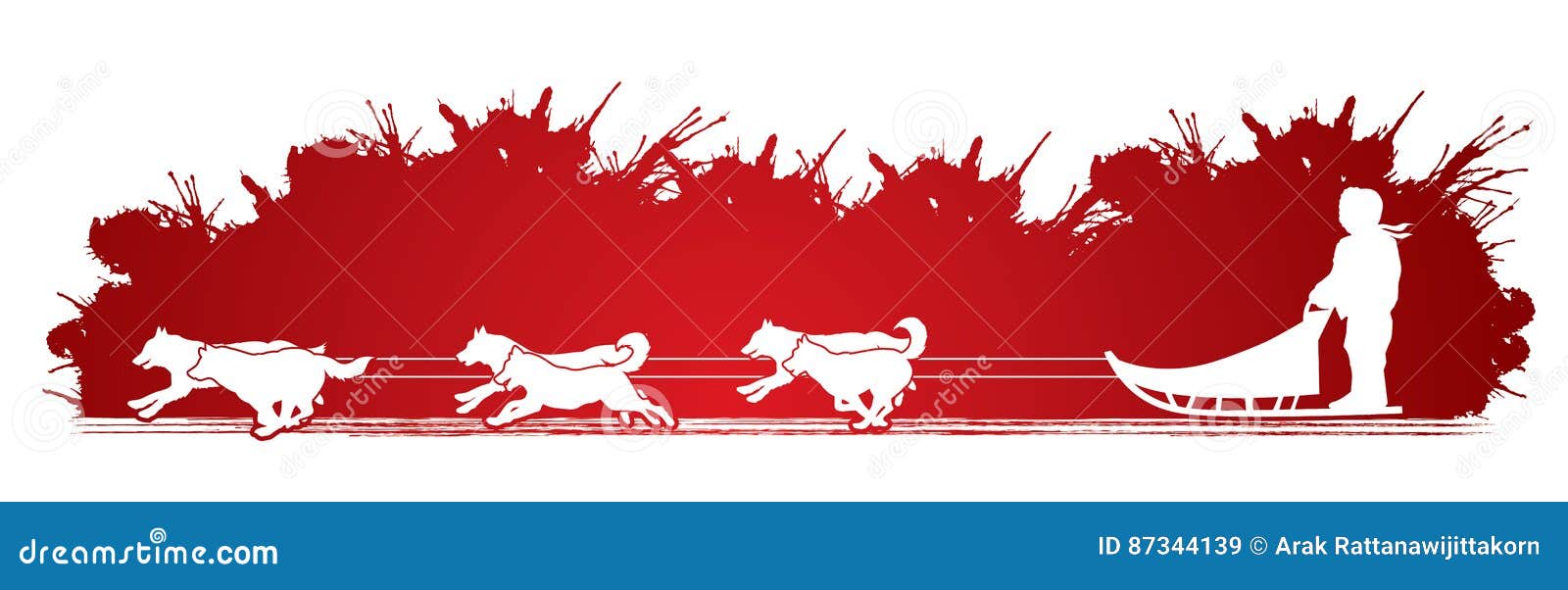 Sled Dogs graphic vector. stock vector. Illustration of sledding - 87344139