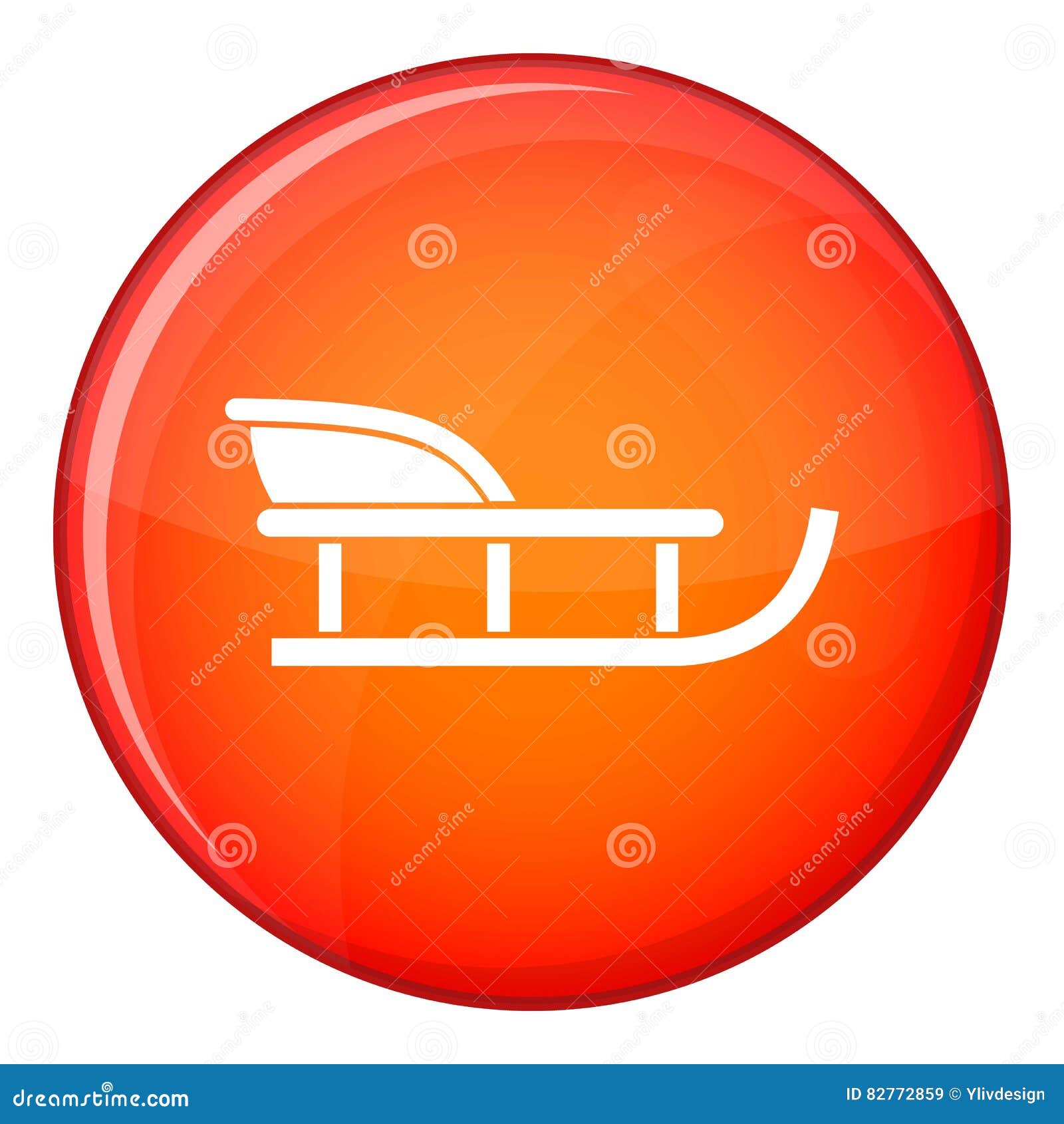 Sled icon, flat style stock vector. Illustration of drive - 82772859
