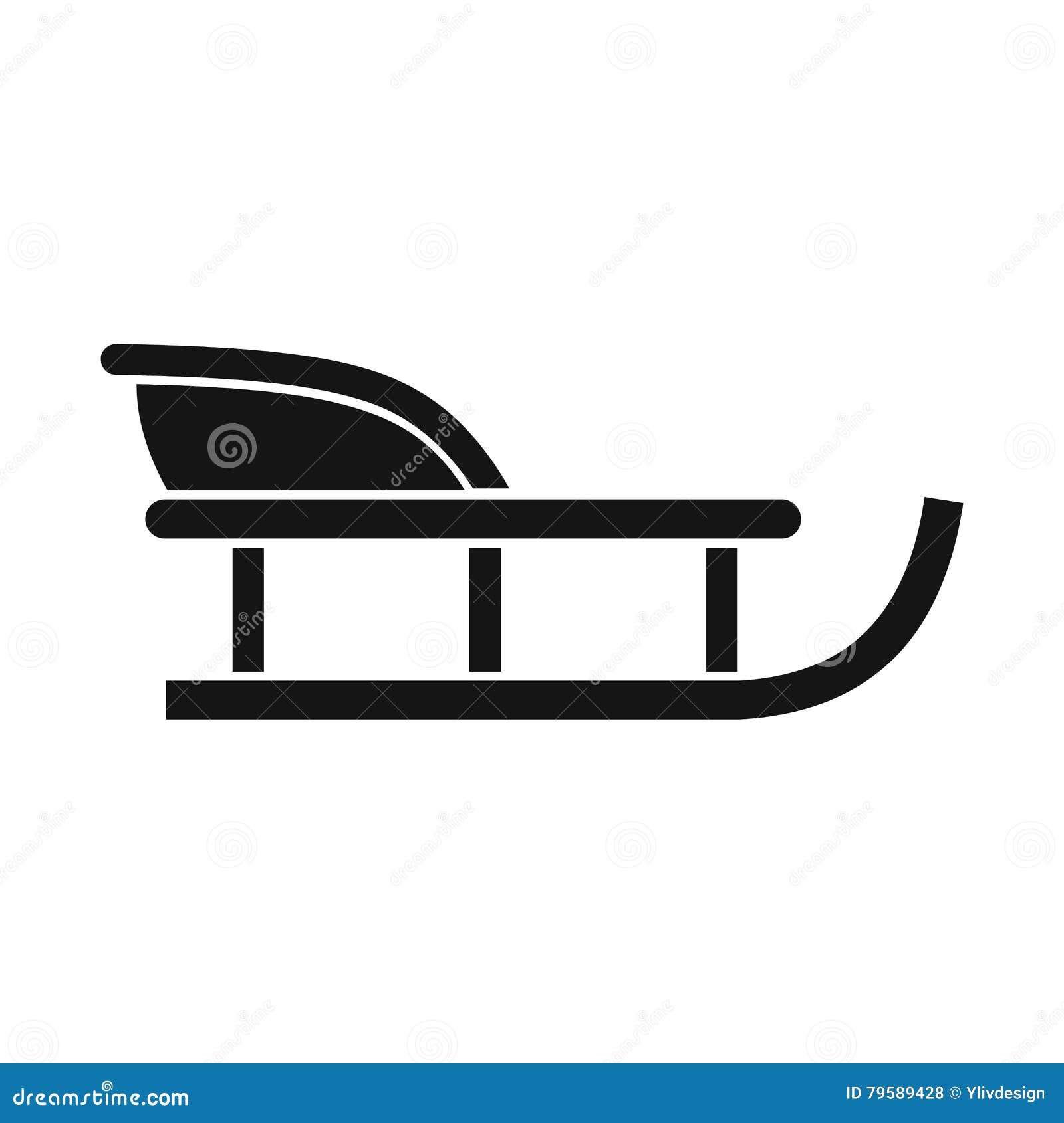 Sled icon in simple style stock vector. Illustration of decorative ...