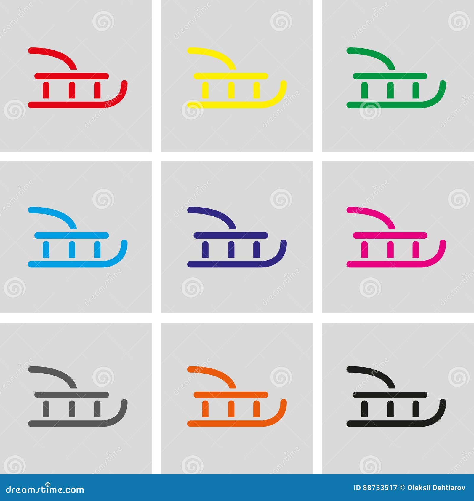 Sled Icon Stock Vector Illustration Flat Design Stock Vector ...