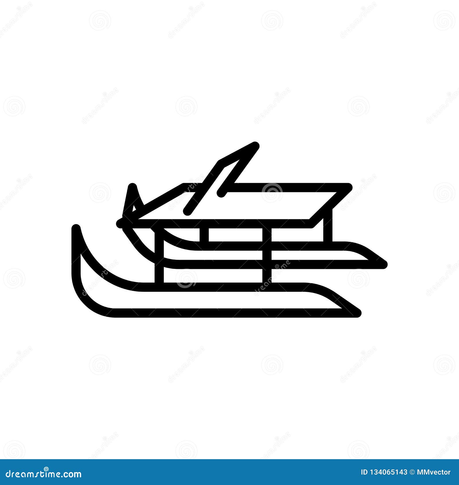Sled Icon Vector Isolated on White Background, Sled Sign , Linear ...