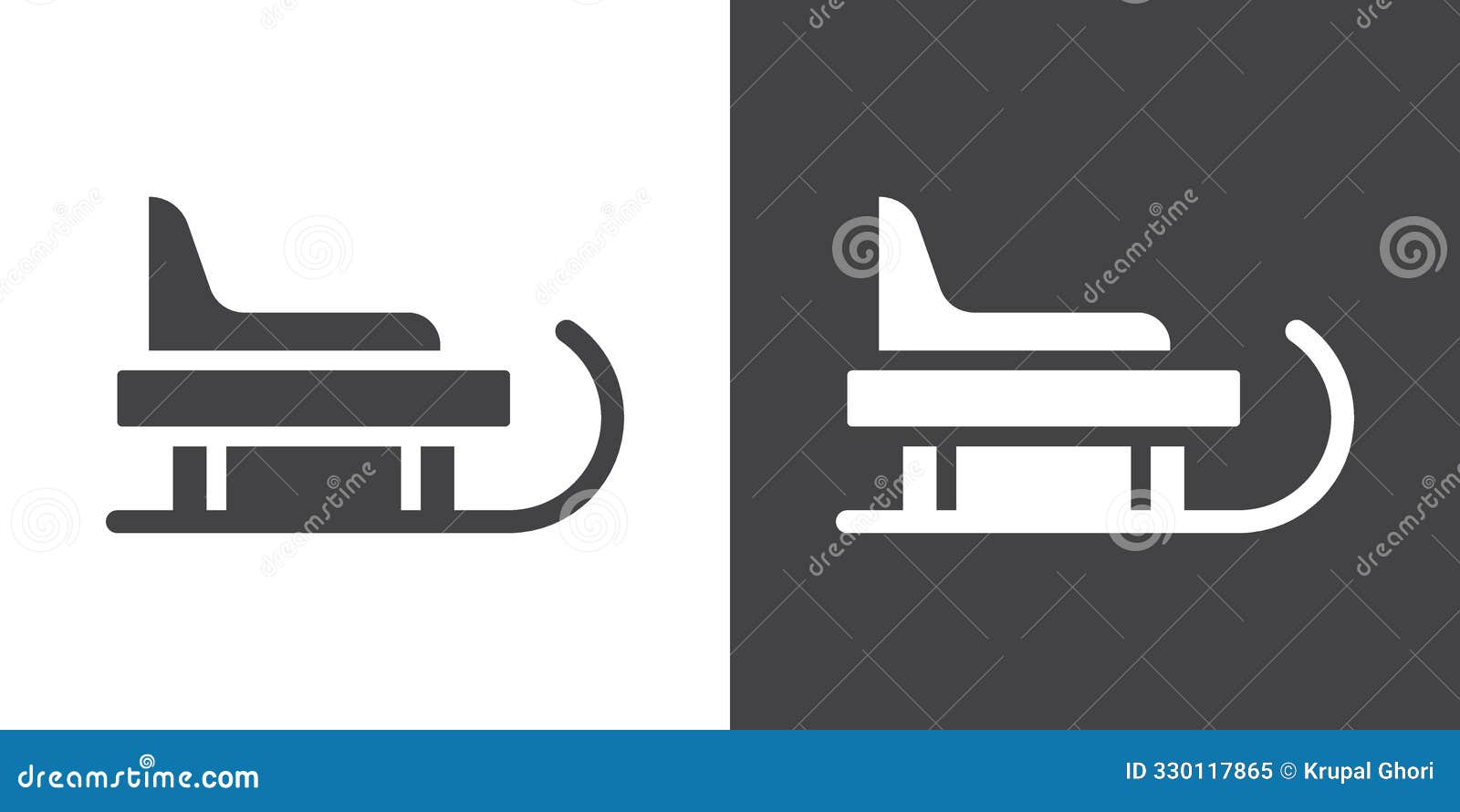 Sled Icon Thin Line Illustration Set Stock Illustration - Illustration ...