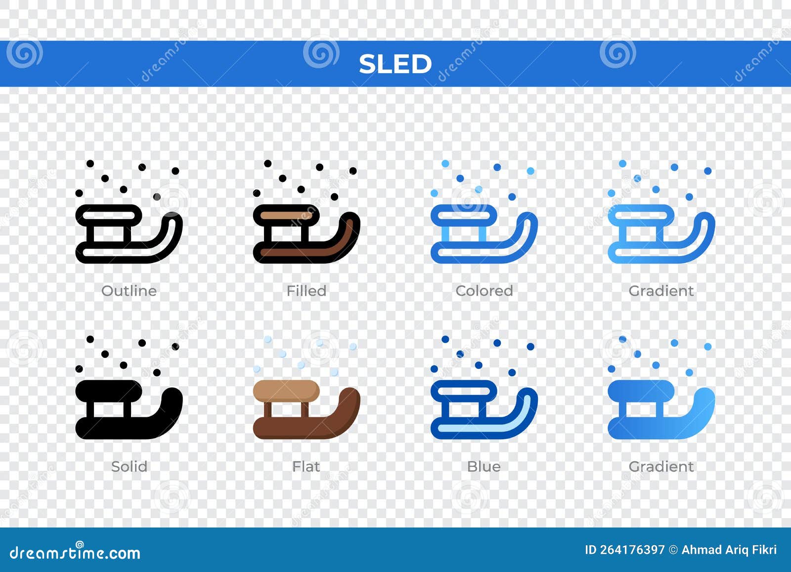 Sled Icons in Different Style. Sled Icons Set. Holiday Symbol ...
