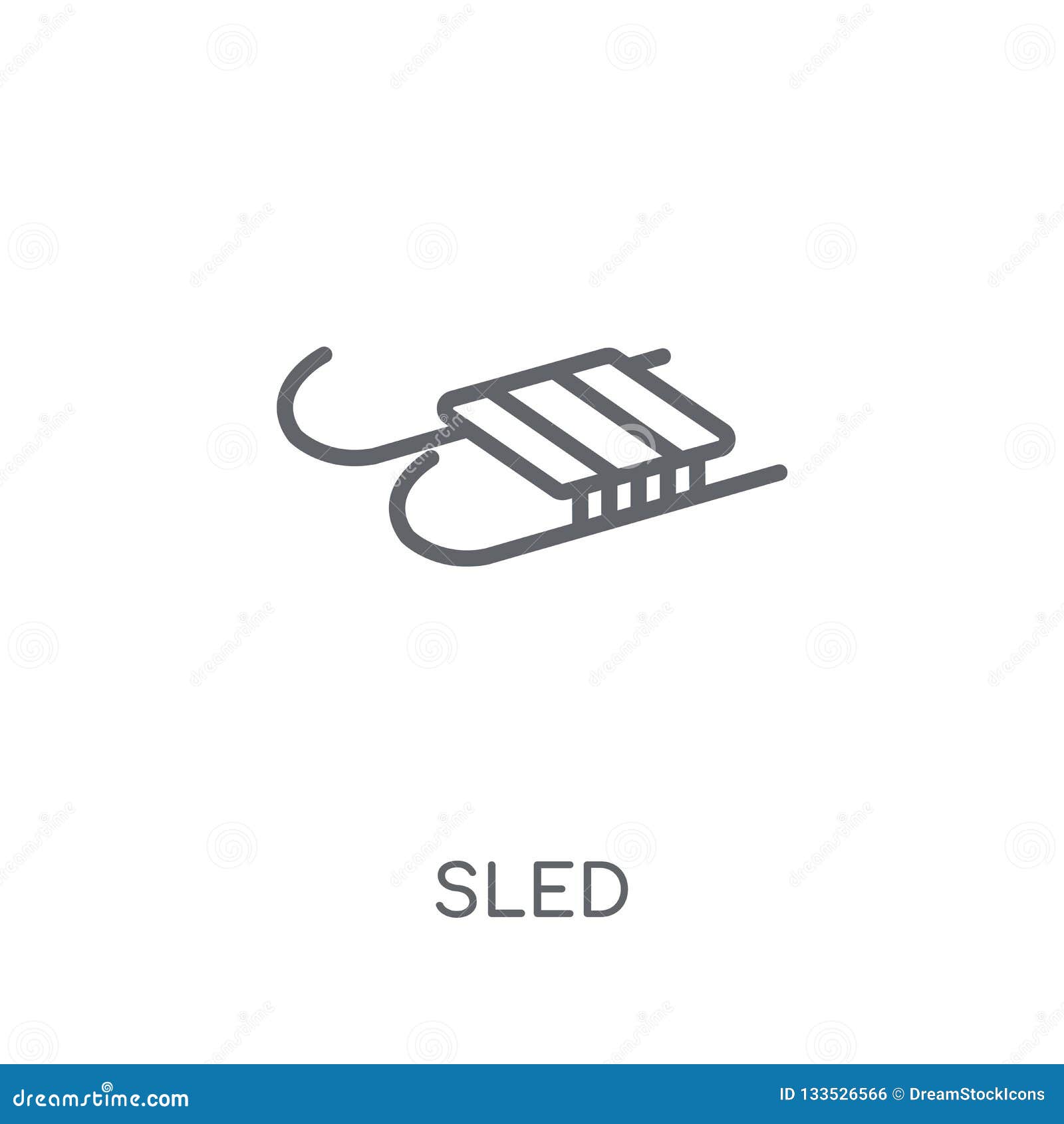 Sled Linear Icon. Modern Outline Sled Logo Concept on White Back Stock ...
