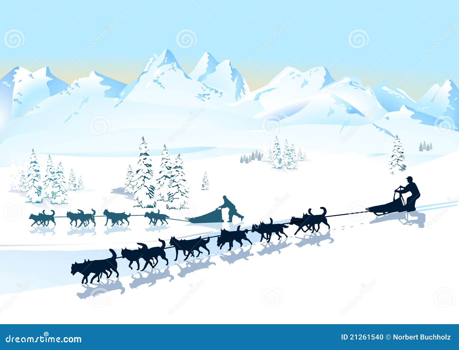 Sled racing illustration stock vector. Illustration of idirod - 21261540