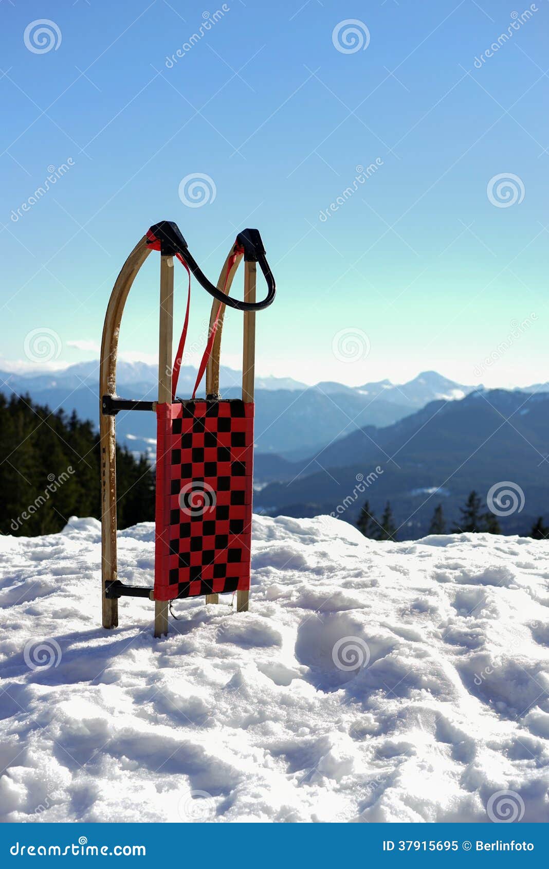 Sled in snow stock image. Image of holiday, frost, sledding - 37915695