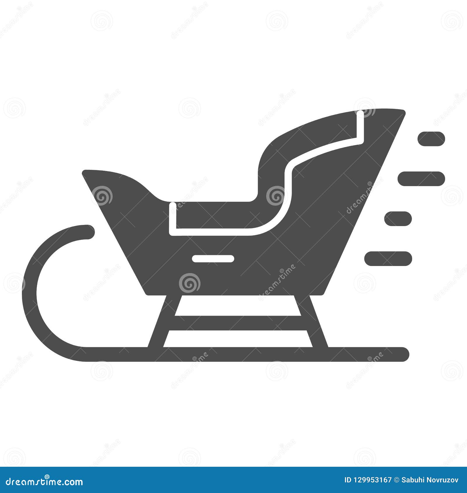 Sled Solid Icon. Santa Sledge Vector Illustration Isolated on White ...