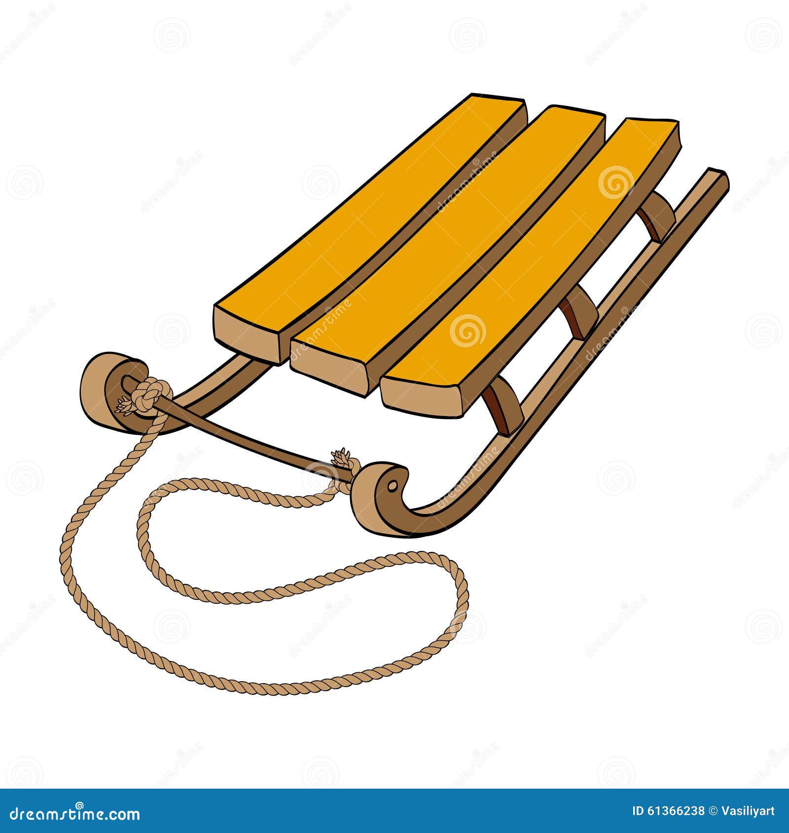 Sled. Vector Hand Drawn Illustration Stock Vector - Illustration of ...