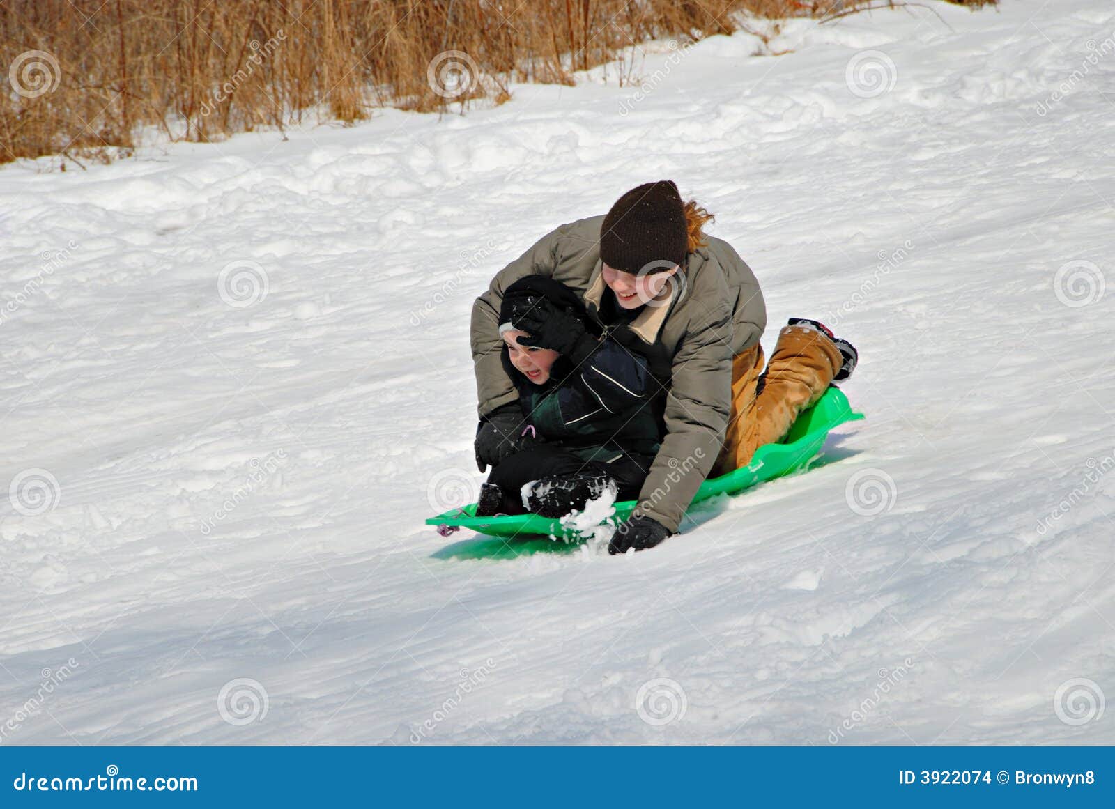 Sledding stock photo. Image of hill, sledding, children - 3922074