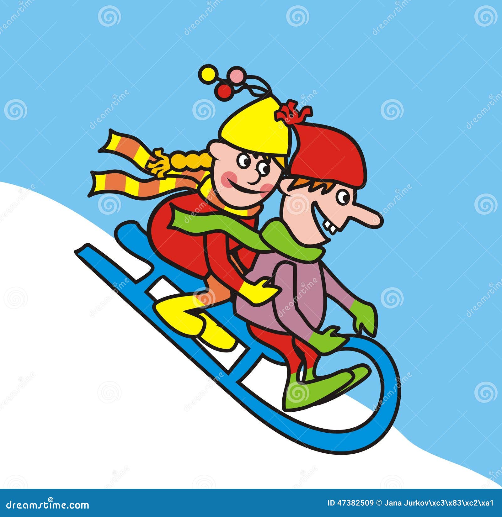 Toboggan Ride Icon Tobogganing Slide Sliding Snow Winter Sport Vector ...