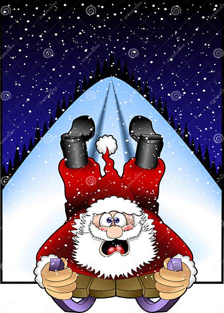 Sledding_santa stock illustration. Illustration of holiday - 6555007