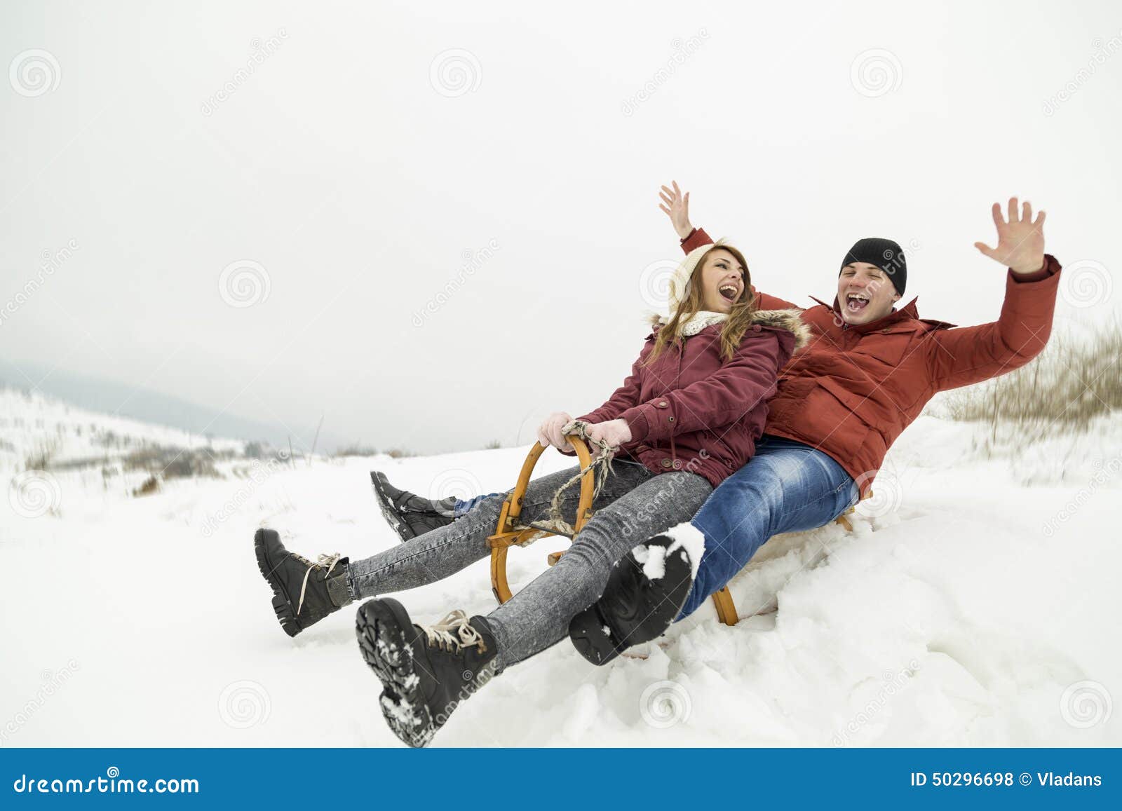 Sledding stock photo. Image of nature, love, leisure - 50296698