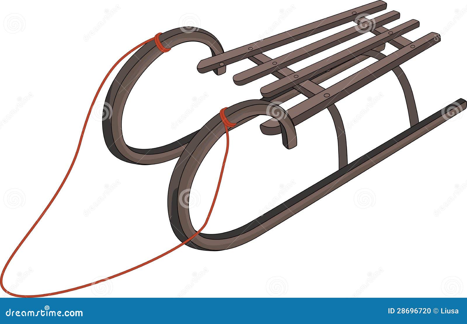 Sledge. Cartoon stock vector. Illustration of decoration - 28696720