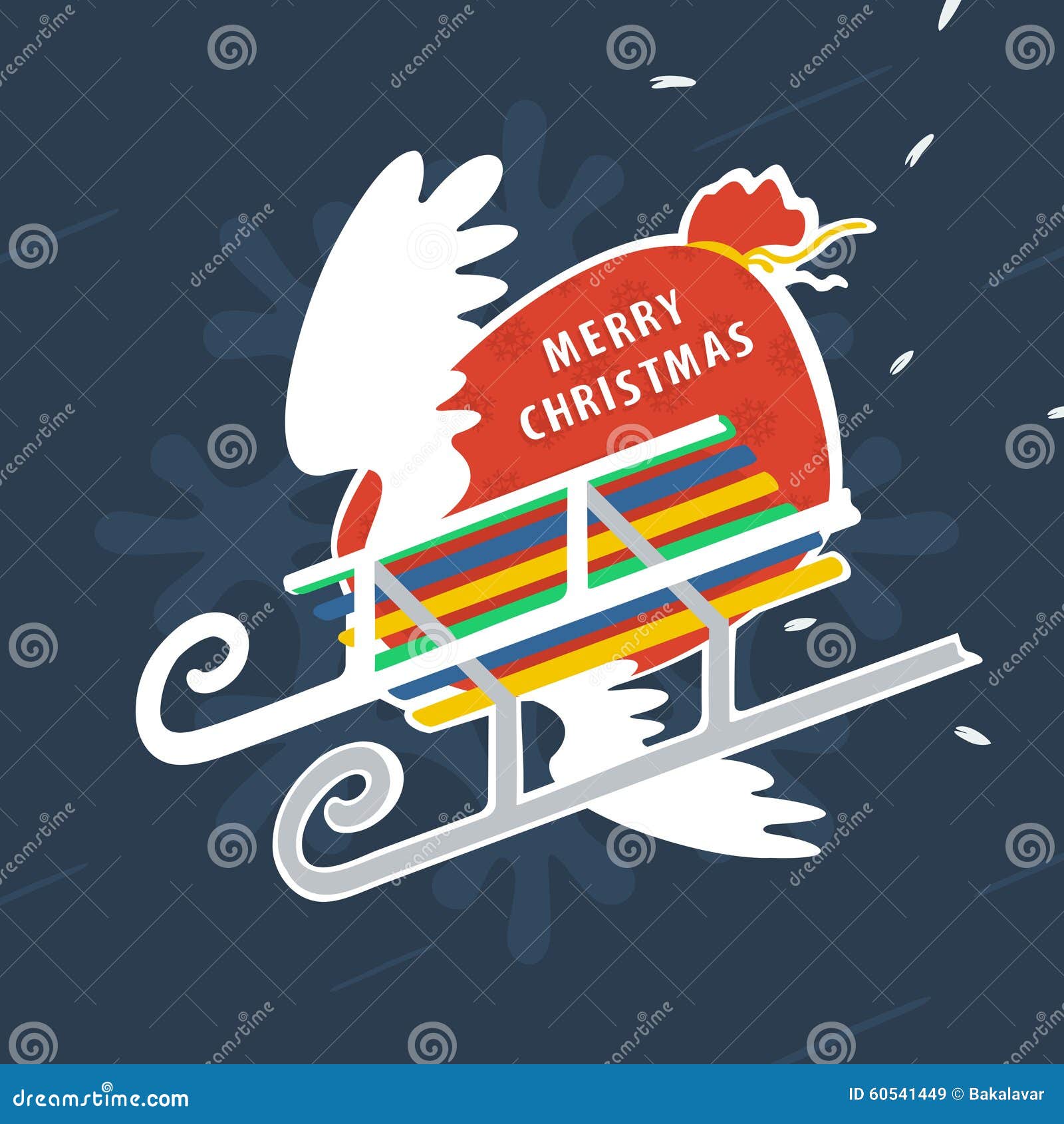 Sledge and Christmas Gifts stock vector. Illustration of creativity ...