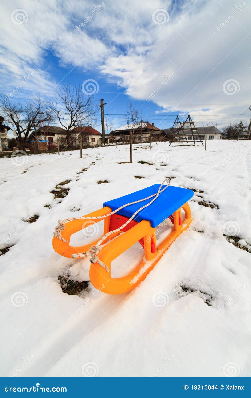 Sledge in the countryside stock photo. Image of outside - 18215044