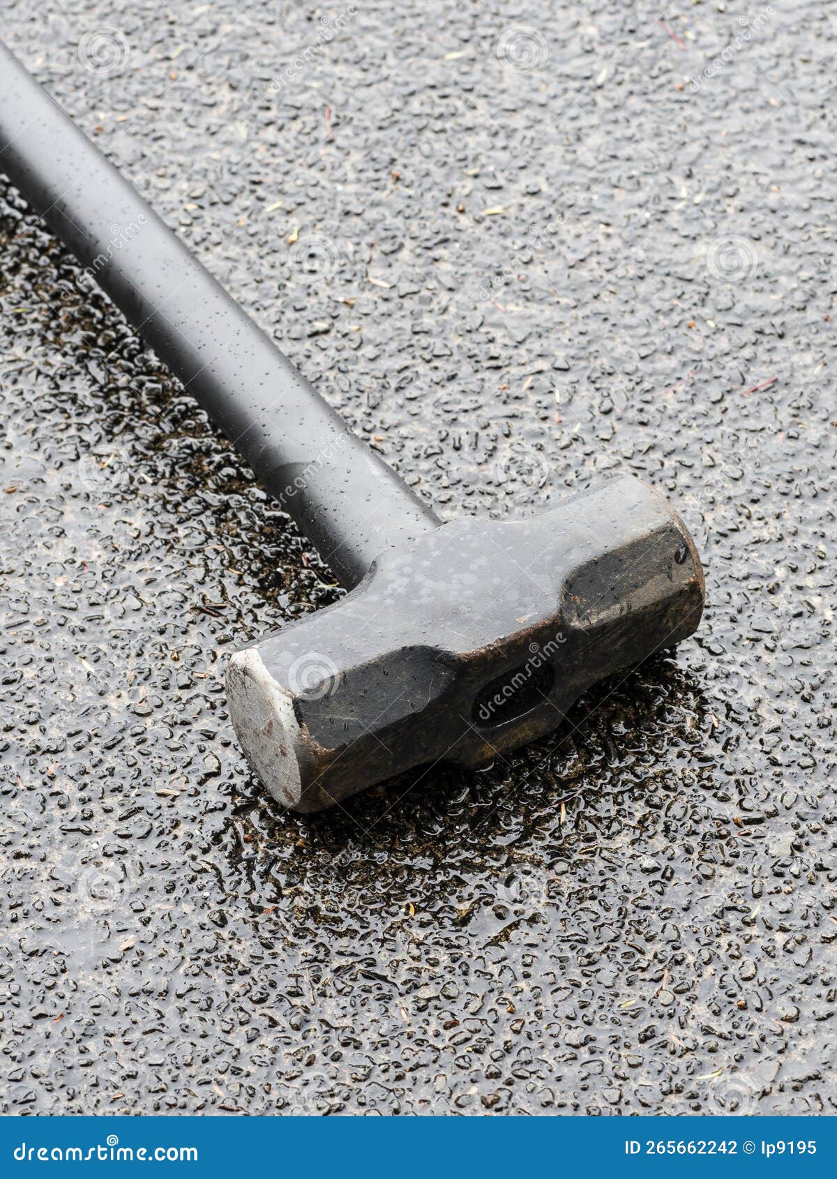 Sledge Hammer on Concrete Surface Stock Photo - Image of black, surface ...