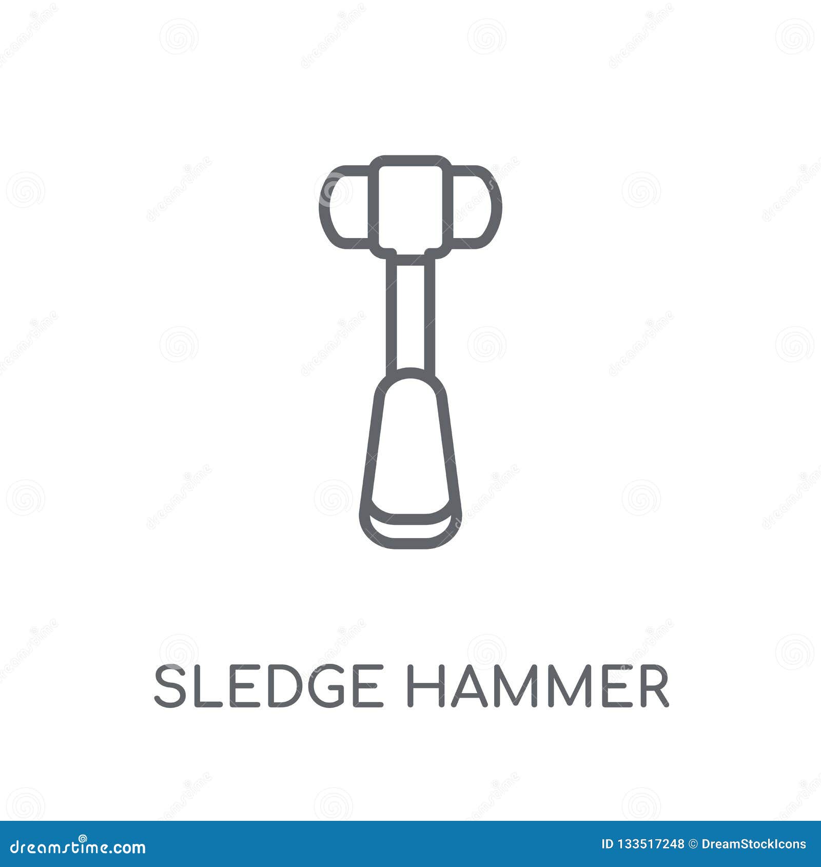 Sledge Hammer Linear Icon. Modern Outline Sledge Hammer Logo Con Stock ...