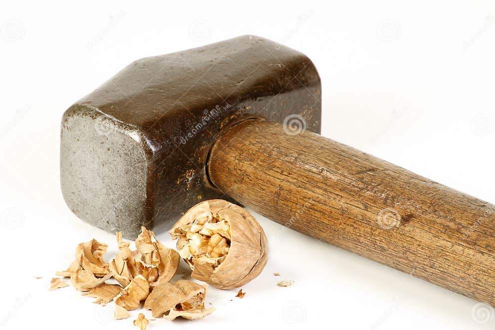 Sledge hammer and nut stock photo. Image of solve, tool - 22196446