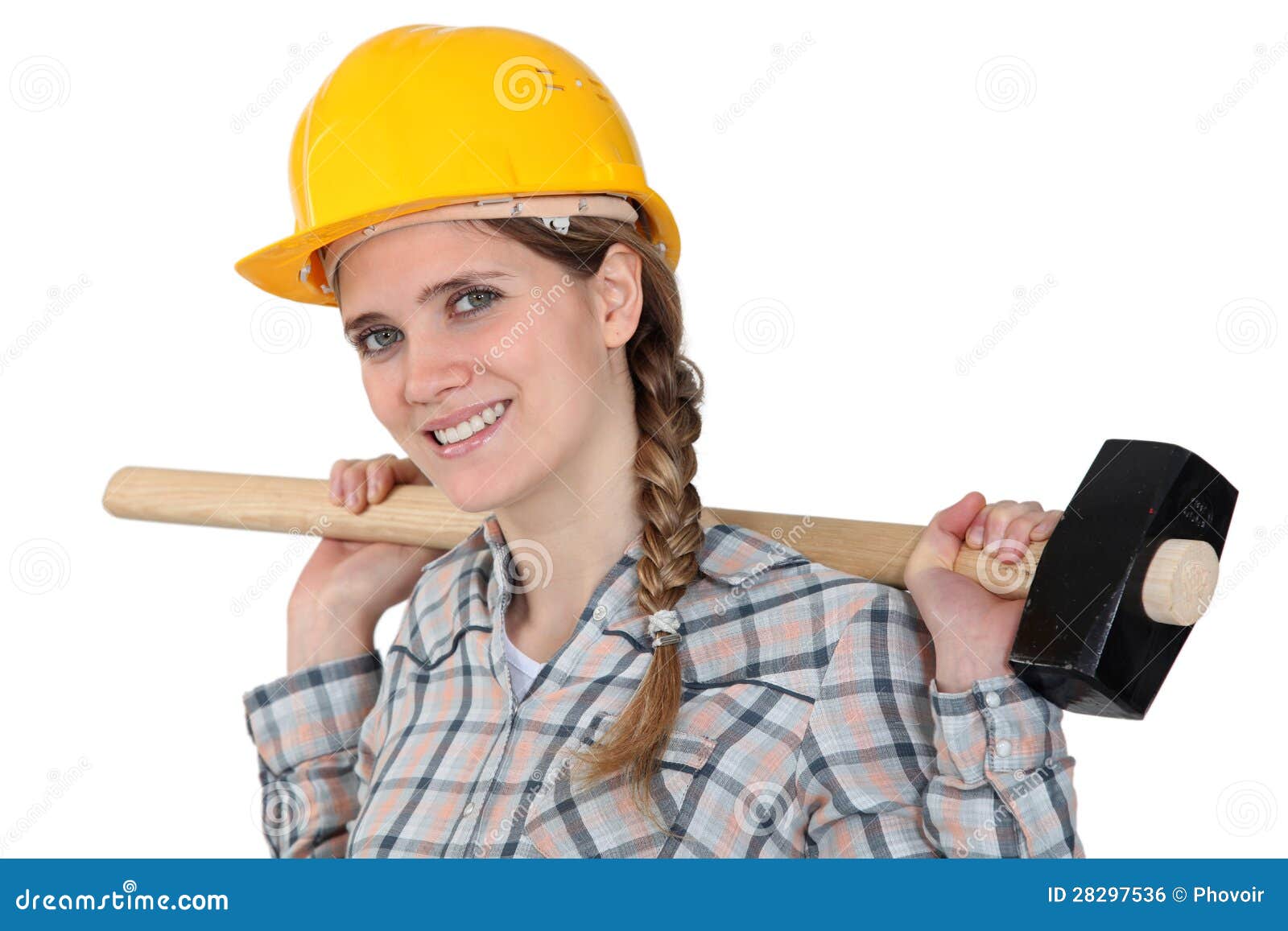 Sledge-hammer Over Shoulder Stock Photo - Image of protection, hammer ...